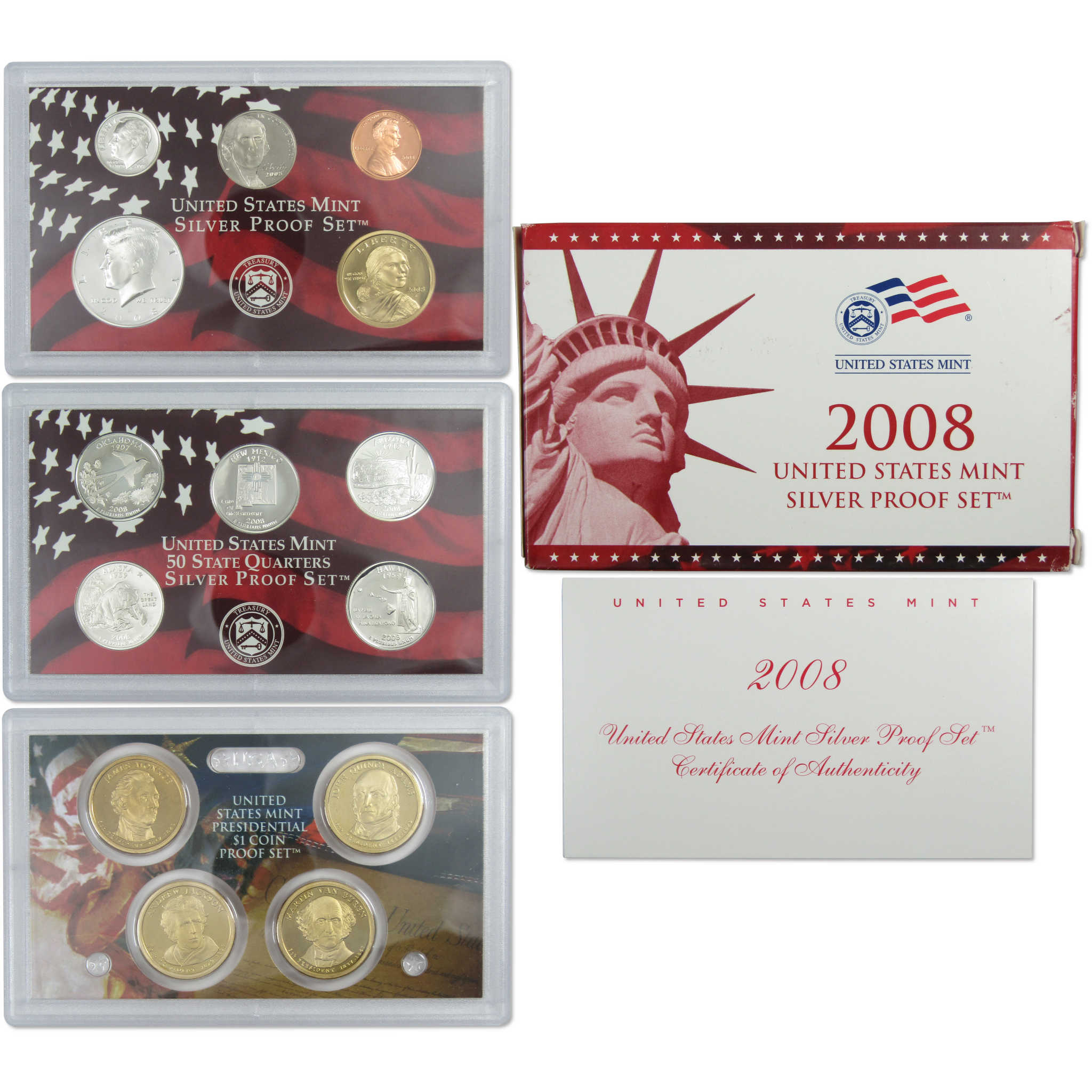 2008 Silver Proof Set U.S. Mint Original Government Packaging OGP COA