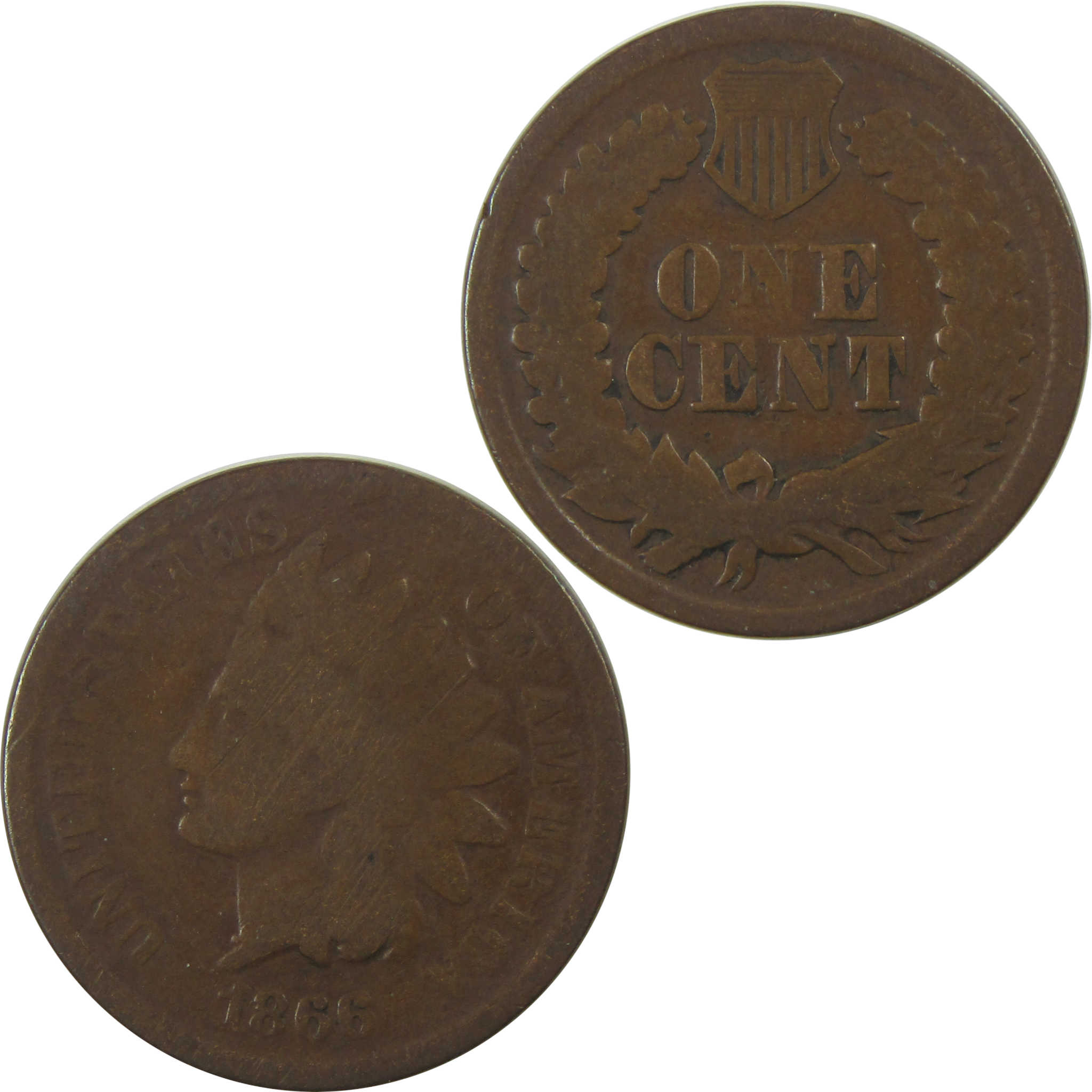 1866 Indian Head Cent G Good Details Penny 1c Coin SKU:I22029