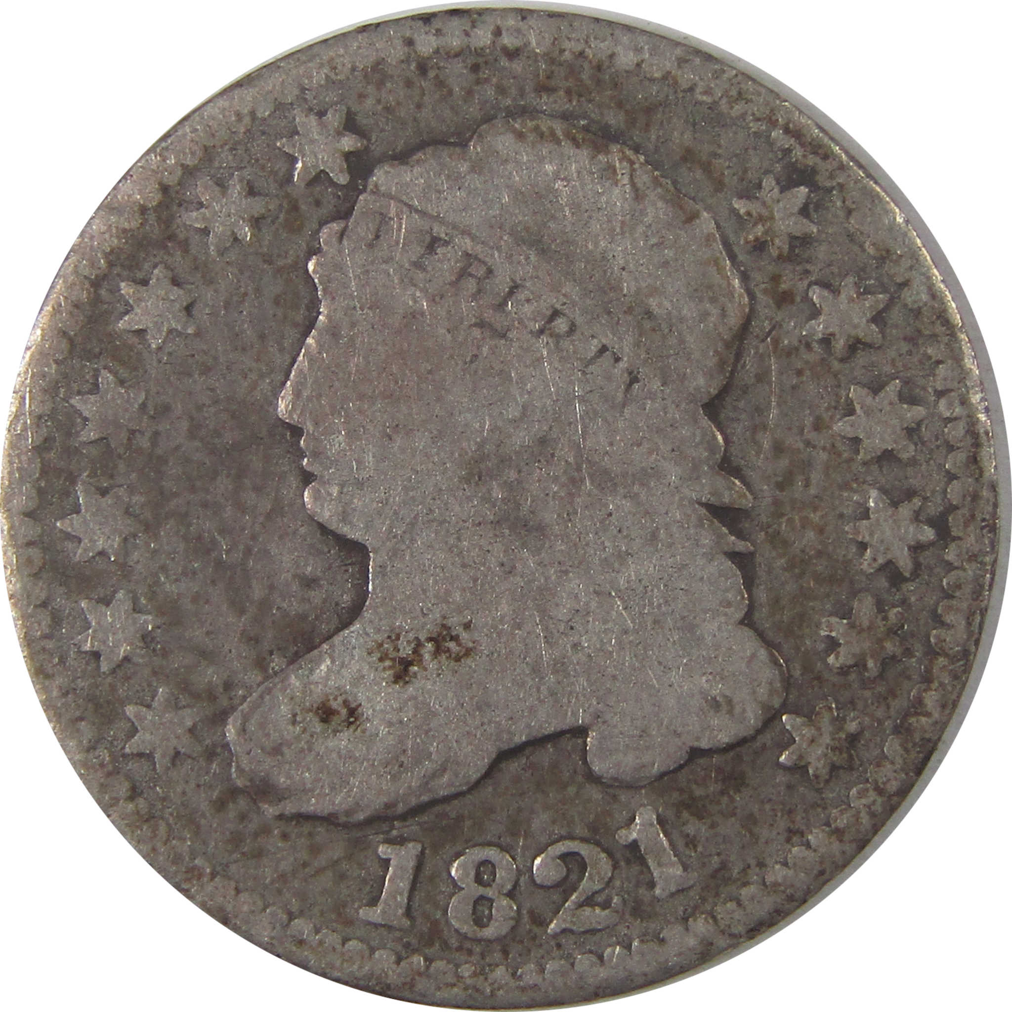 1821 Large Date Capped Bust Dime AG About Good Silver SKU:I18102
