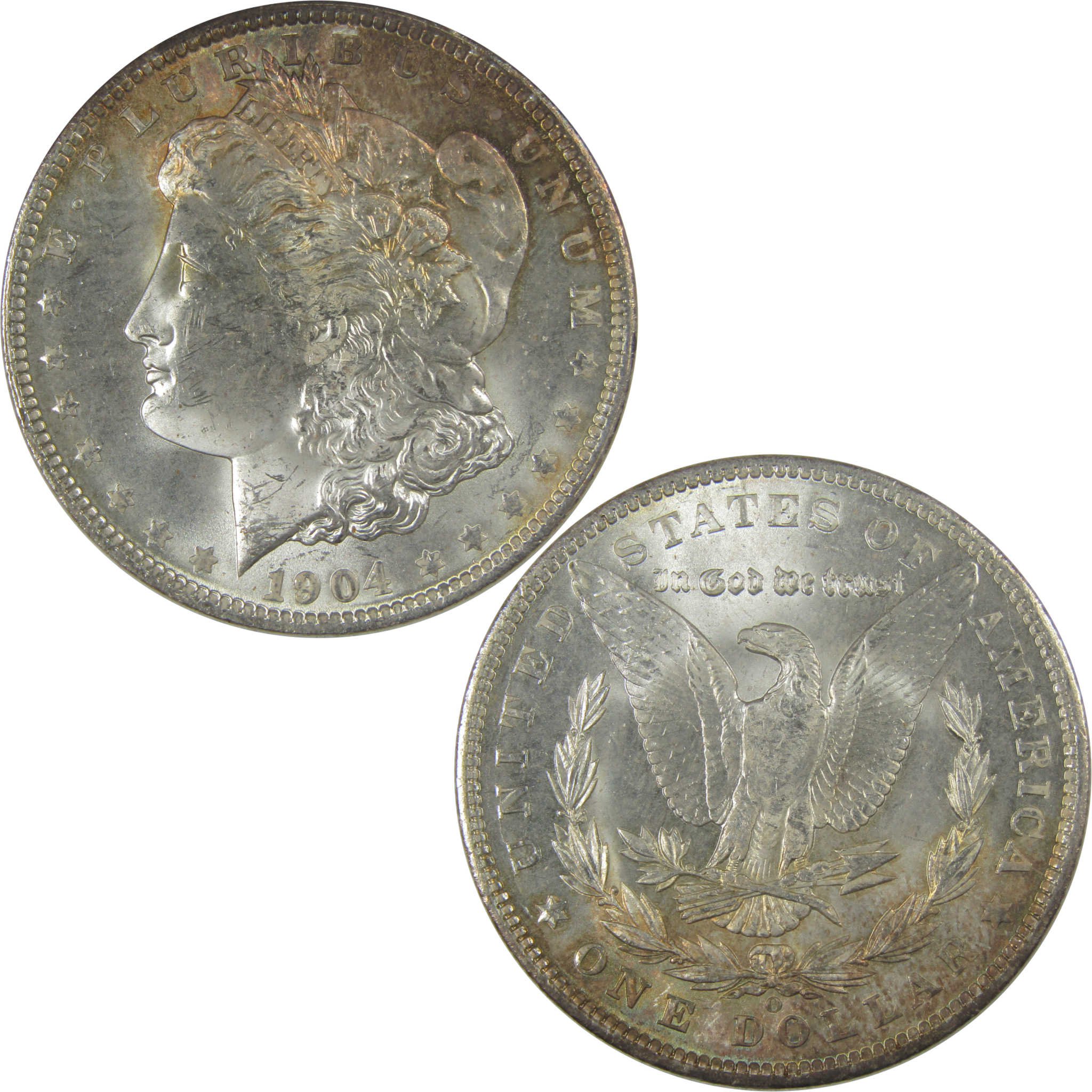 1904 O Morgan Dollar Uncirculated Silver $1 Coin Toned SKU:CP75