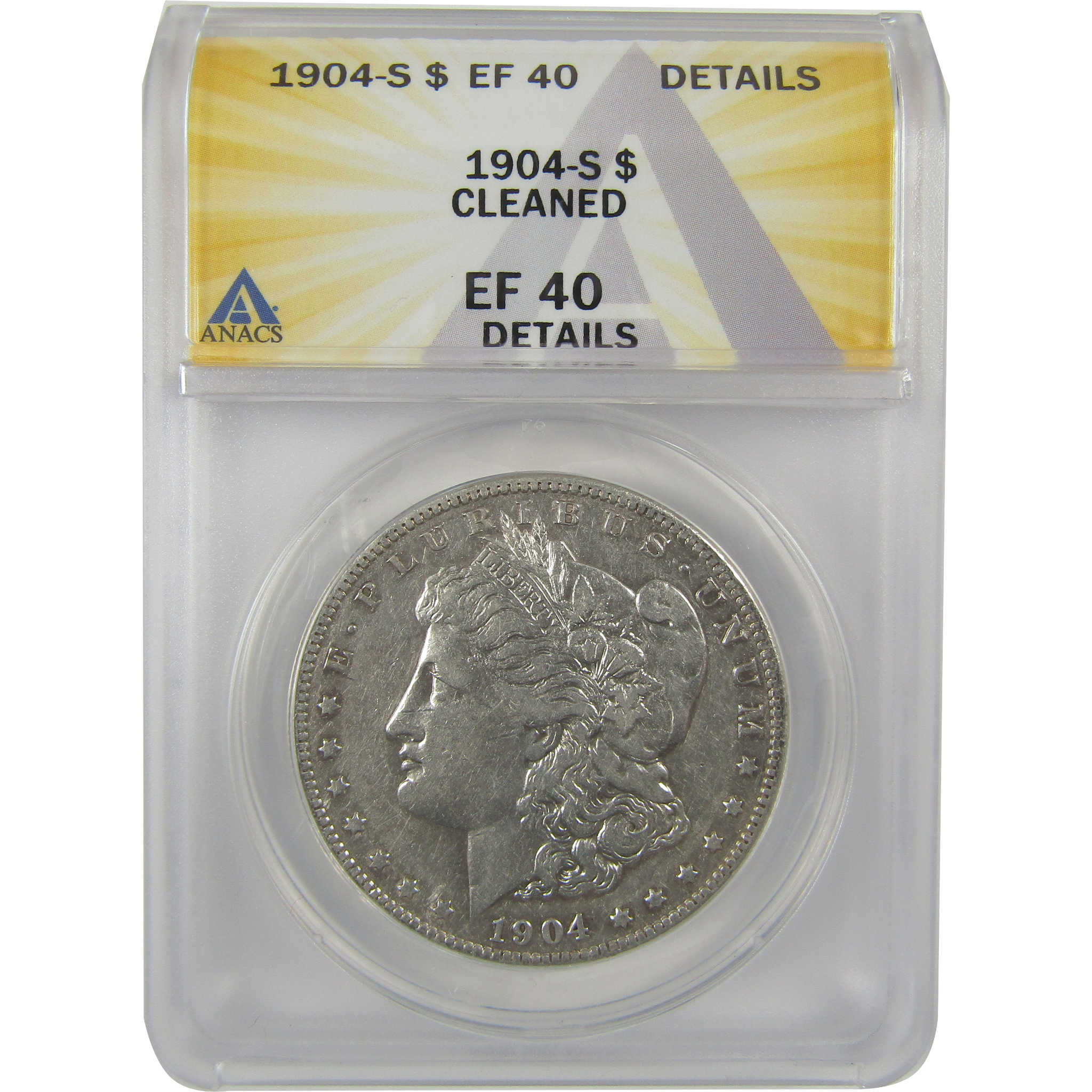 1904 S Morgan Dollar EF 40 Details ANACS Silver $1 Coin SKU:I21179