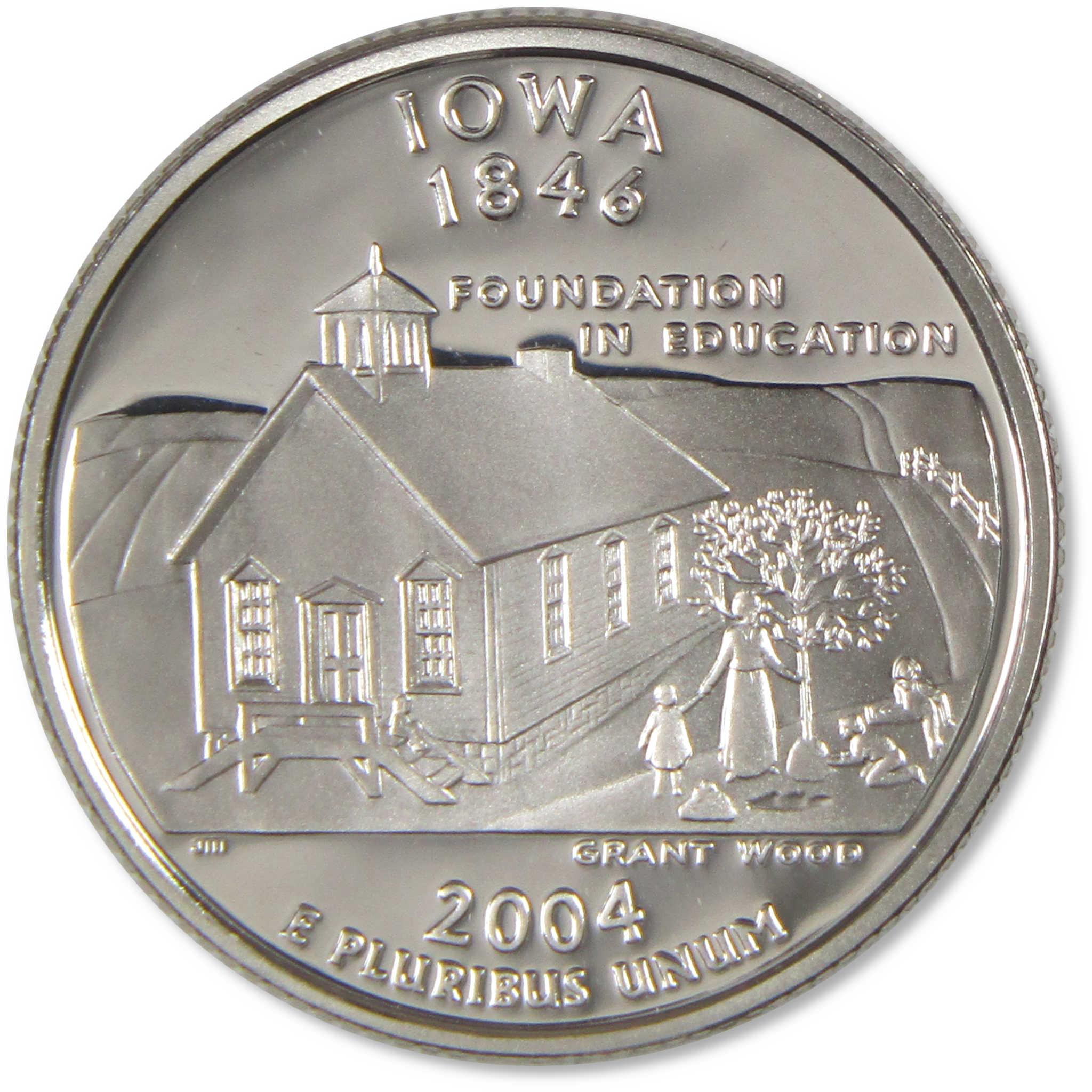 2004 S Iowa State Quarter Choice Proof Silver 25c Coin