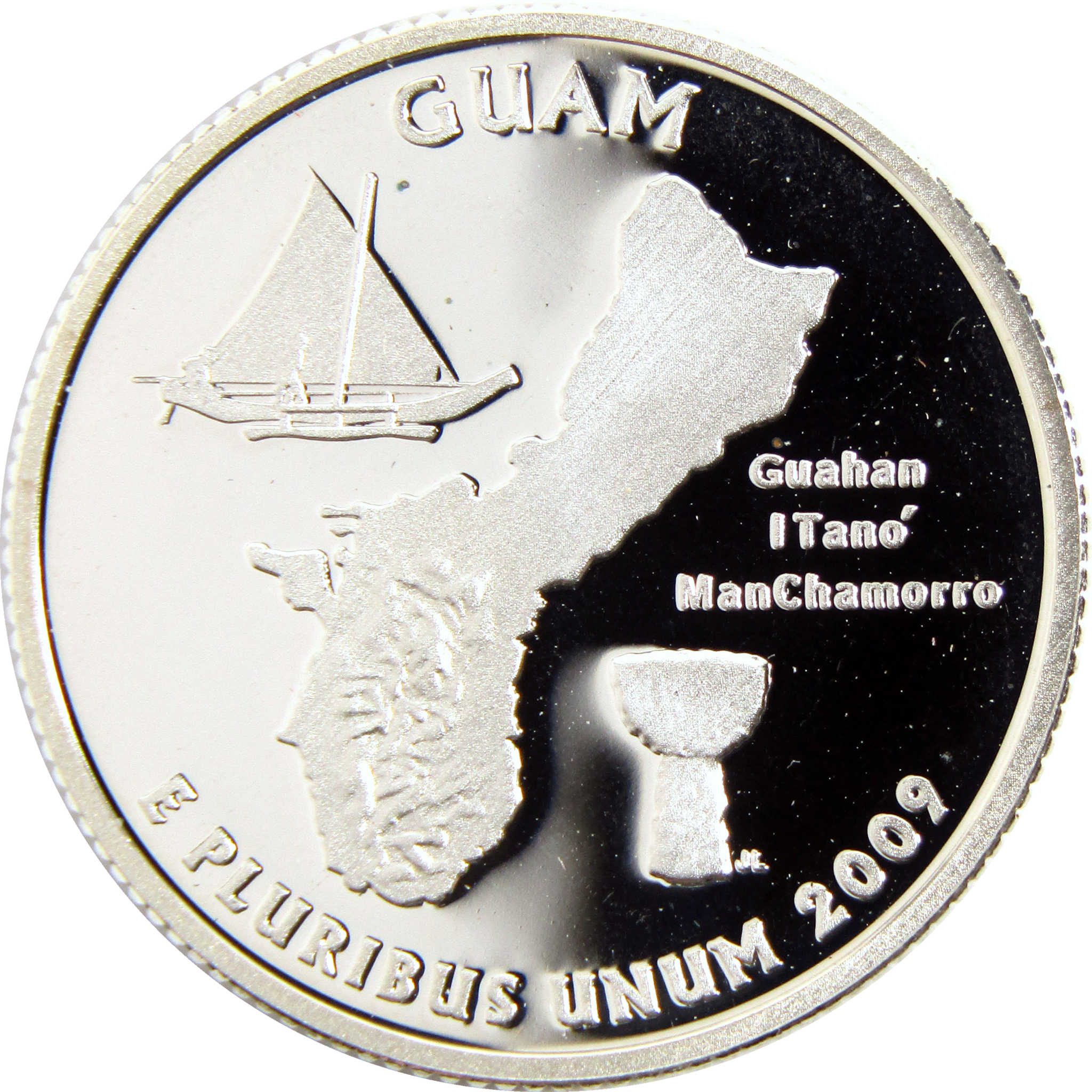 2009 S Guam DC & US Territories Quarter Silver Proof 25c Coin