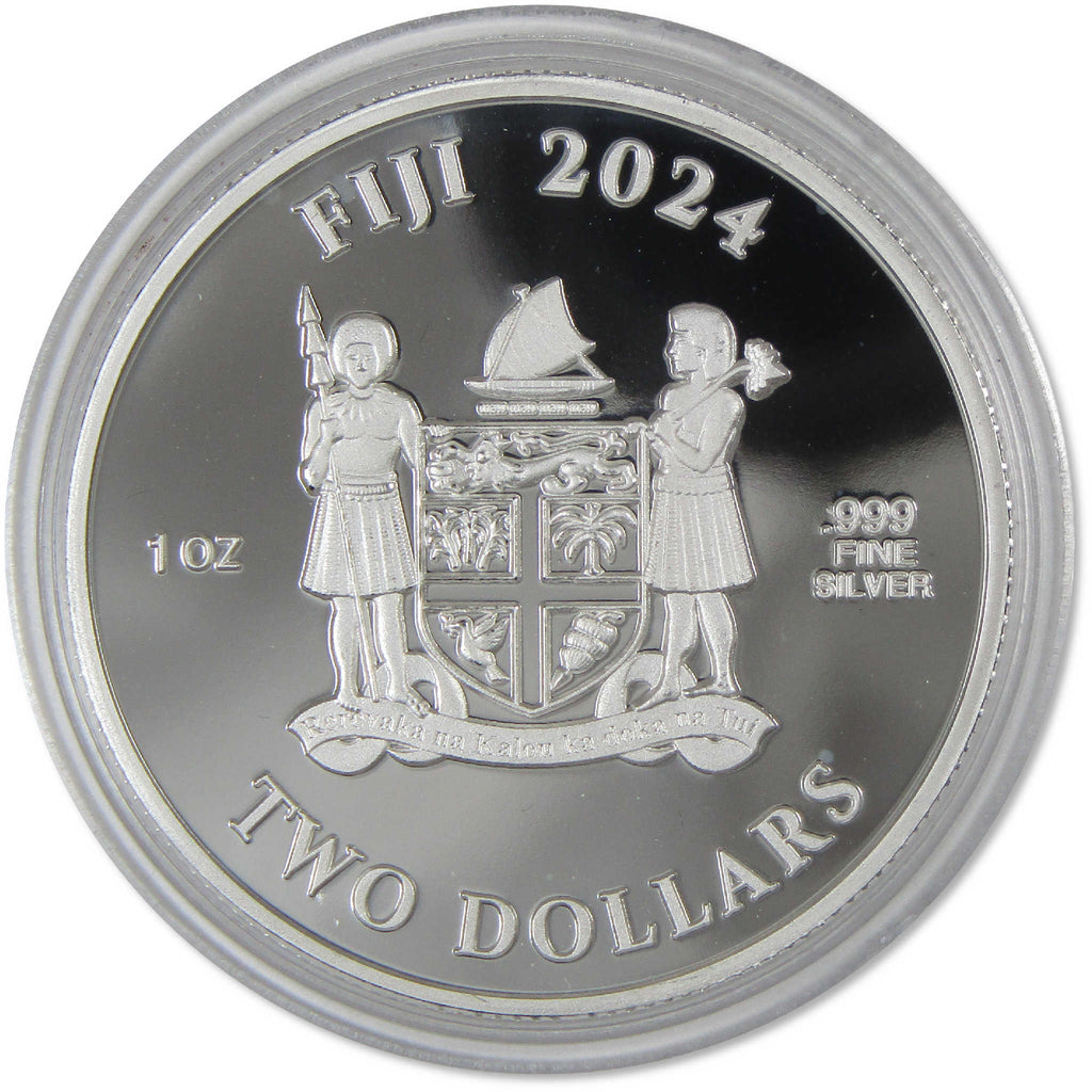 Christmas Angel 1 oz .999 Silver Proof-Like $2 Coin 2024 Fiji COA