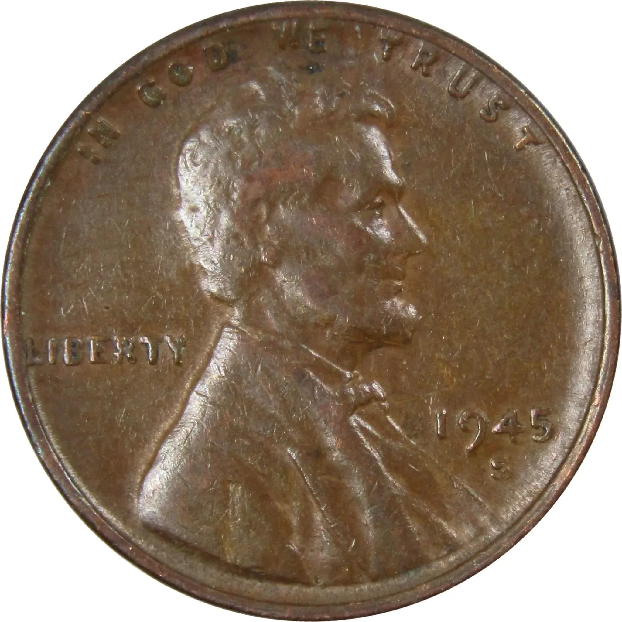 1945 S Lincoln Wheat Cent Circulated Penny 1c Coin Collectible