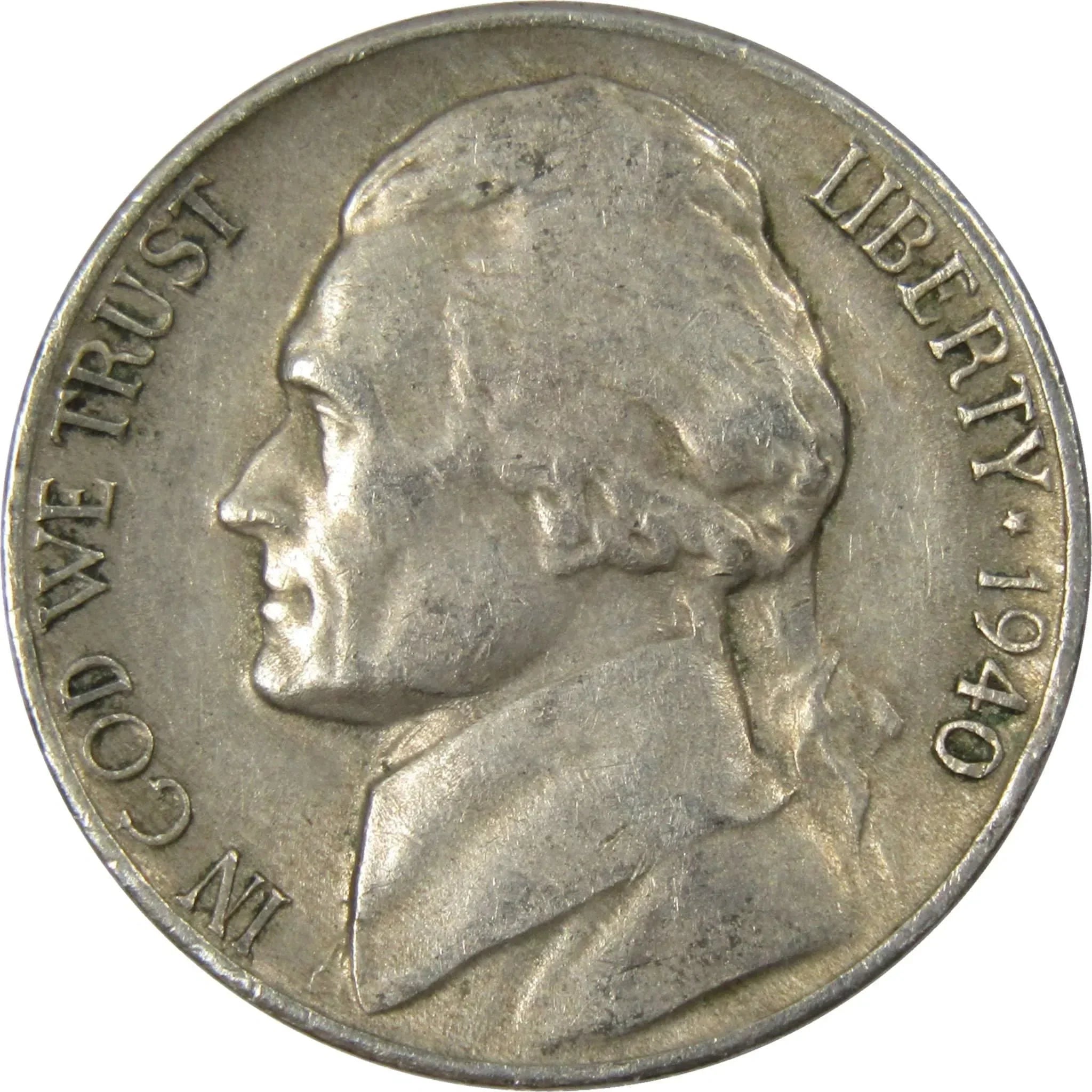 1940 D Jefferson Nickel Circulated 5c Coin Collectible
