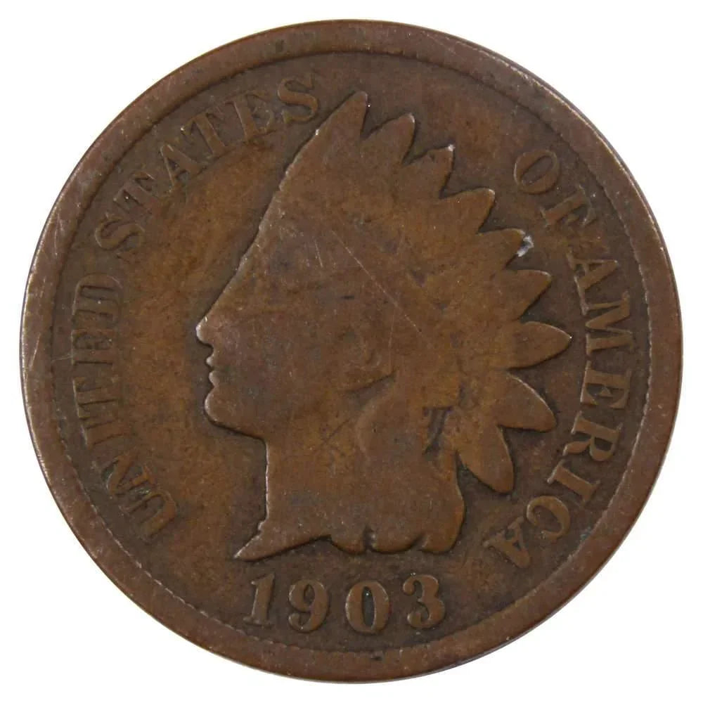 1903 Indian Head Cent Circulated Penny 1c Coin Collectible